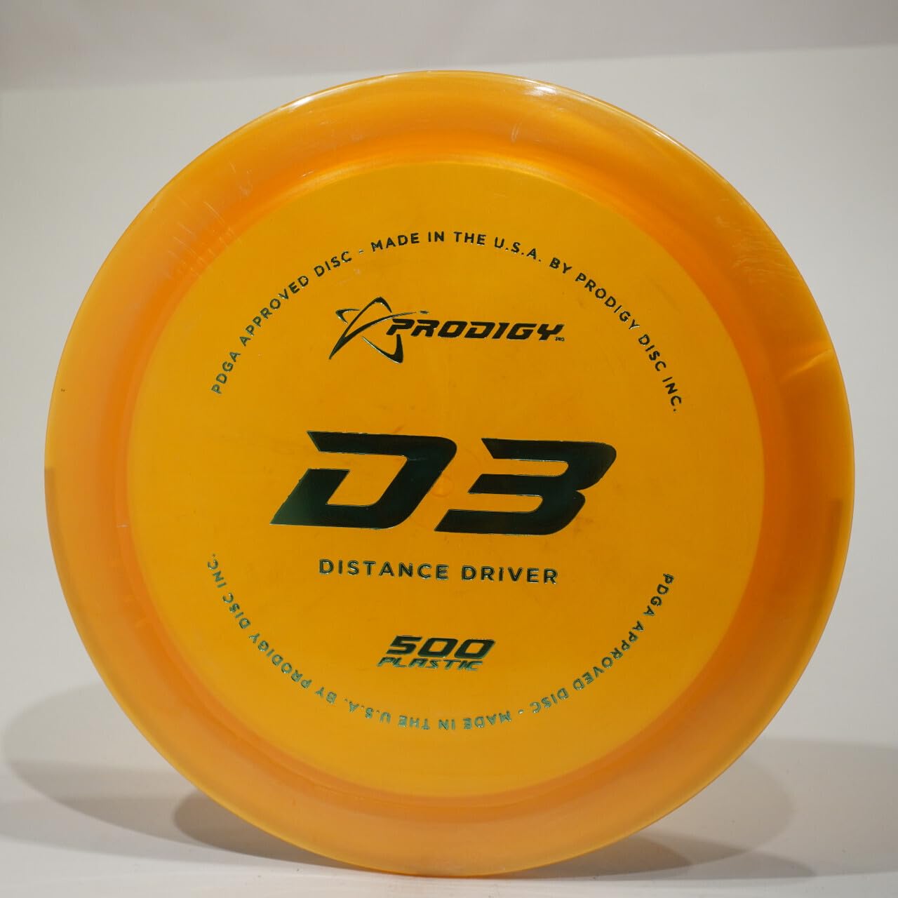 Prodigy D3 (500 Plastic) Distance Driver Golf Disc, Pick Weight/Color [Stamp & Exact Color May Vary] Orange 173-174 Grams Orange 173-174 Grams