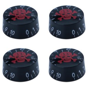 xiyangjuan electric guitar knobs skull black red top hat knobs speed volume tone knob vintage pedal control knobs for lp guitar replacement