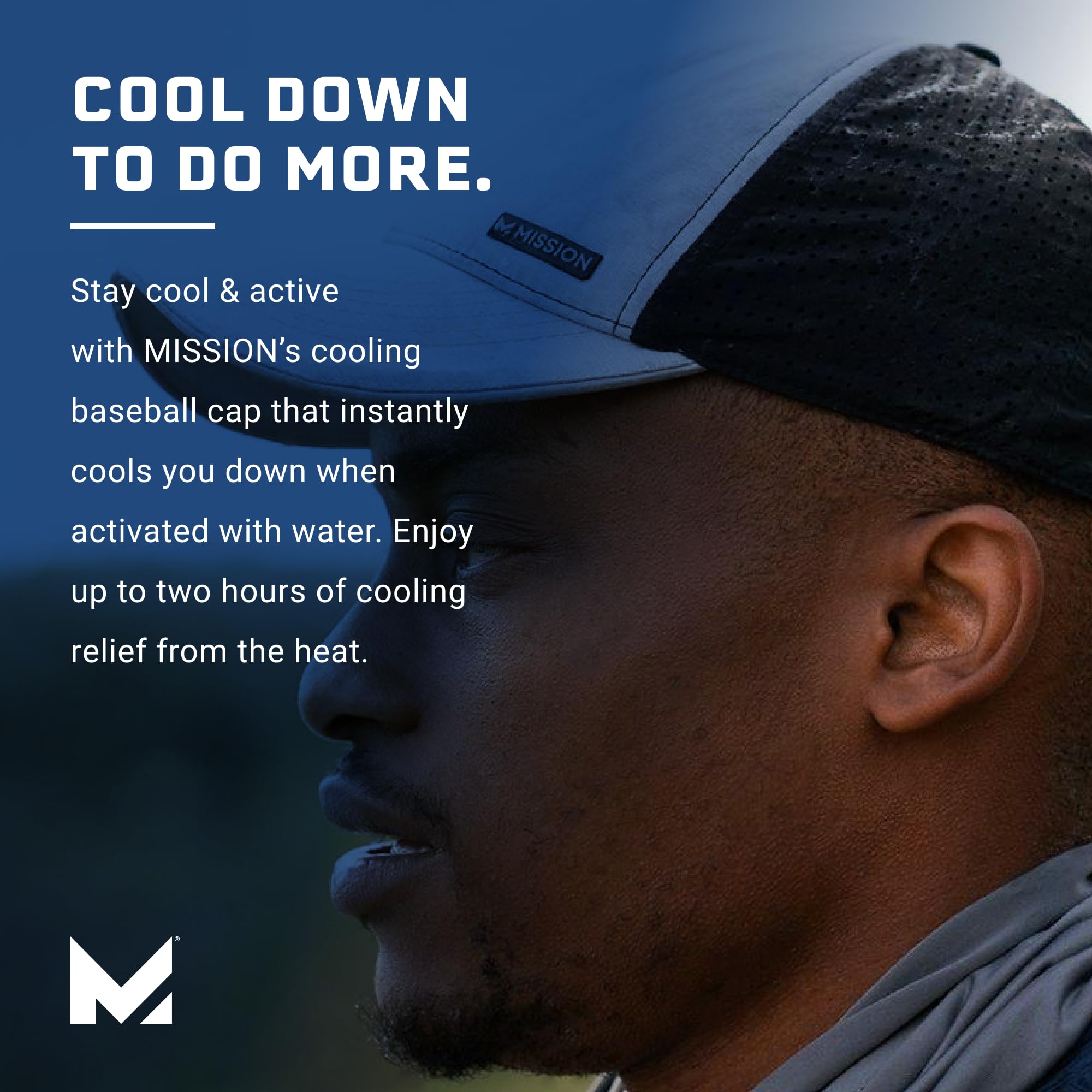 MISSION Cooling Apex Hat, Alloy/Black - Unisex Baseball Cap for Men & Women - Lightweight & Adjustable - Cools Up to 2 Hours - UPF 50 Sun Protection - Machine Washable