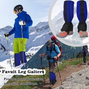 Leg Gaiters Waterproof Men Women Snow Boot Gaiters Hiking Shoe Gaiters Anti-Tear Adjustable Leggings Cover Ankle Leg Guard for Outdoor Hunting Camping Skiing Walking Mountain Climbing (Blue 18")