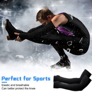 Skylety 2 Pairs Arm Sleeves Warmer Cycling Thermal Arm Warmer Arm Sleeves Arm Winter Cover with Thumb Holes for Men Women (Black, Medium)