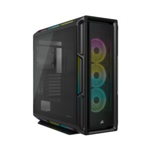 corsair icue 5000t rgb mid-tower atx pc case-208 individually addressable rgb leds-fits multiple 360mm radiators-easy cable management-3 included corsair ll120 rgb fans