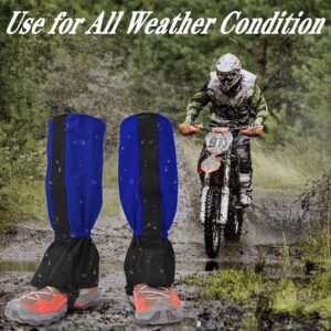 Leg Gaiters Waterproof Men Women Snow Boot Gaiters Hiking Shoe Gaiters Anti-Tear Adjustable Leggings Cover Ankle Leg Guard for Outdoor Hunting Camping Skiing Walking Mountain Climbing (Blue 18")