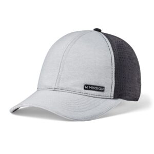 mission cooling apex hat, alloy/black - unisex baseball cap for men & women - lightweight & adjustable - cools up to 2 hours - upf 50 sun protection - machine washable