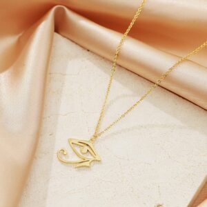 Pencros Dainty Eye Of Horus Necklace,18K Gold Plated Ra Eye Spiritual Necklace Delicate Chain Minimalist Simple Jewelry Friend's Gift