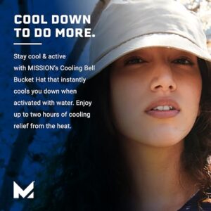 MISSION Cooling Bell Bucket Hat, Mission Print - Unisex Hat for Men & Women - Lightweight, Foldable & Durable - Cools Up to 2 Hours - UPF 50 Sun Protection - Machine Washable