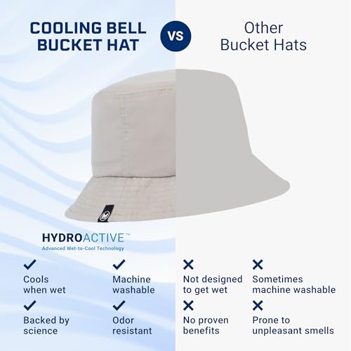 MISSION Cooling Bell Bucket Hat, Mission Print - Unisex Hat for Men & Women - Lightweight, Foldable & Durable - Cools Up to 2 Hours - UPF 50 Sun Protection - Machine Washable