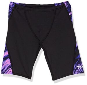 tyr men's standard cadence blade splice swimsuit jammer, purple, 26