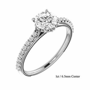 Aihpos 1.25CT Moissanite Engagement Rings for Women White Gold 925 Sterling Silver 10K 14K 18K Gold Women's Engagement Rings Wedding Anniversary with Text Engraving (10K Gold)