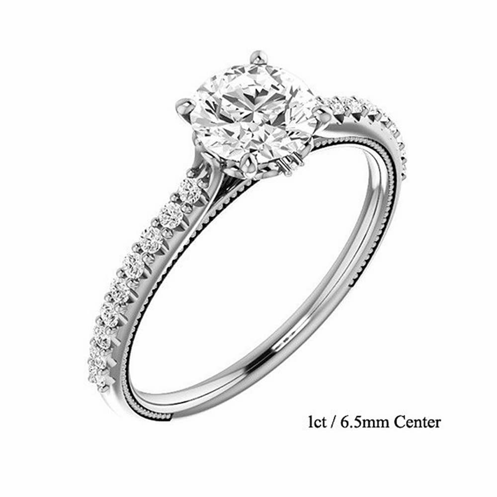 Aihpos 1.25CT Moissanite Engagement Rings for Women White Gold 925 Sterling Silver 10K 14K 18K Gold Women's Engagement Rings Wedding Anniversary with Text Engraving (10K Gold)