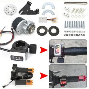 GMSLuu 250W 24V Electric Conversion Kit Electric Bicycle Hub Motor Kit New Electric Bike Drive Motor Kit for Left Side Mountain Bike Conversion Custom Without Battery(Twist)