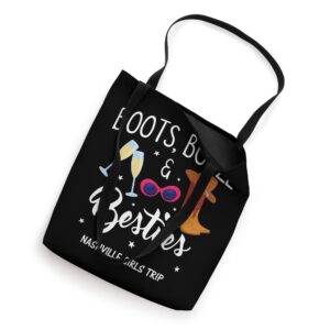 Boots Booze Besties Bachelorette Nashville Girls Trip Tote Bag