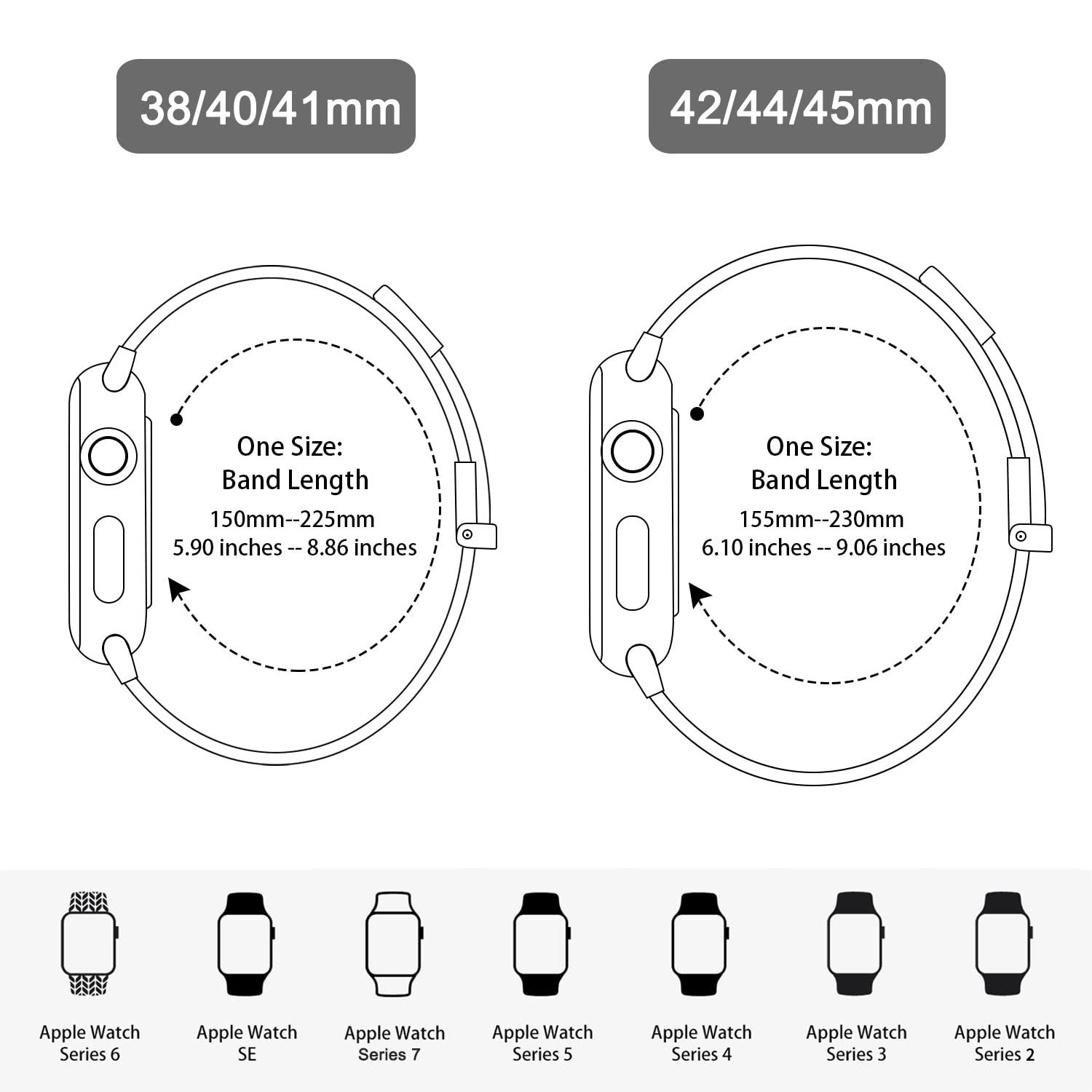 [2 PACK] Metal Stainless Steel Bands Compatible with Apple Watch Bands Series 8 7 6 5 4 3 2 1 SE 42mm 44mm 45mm, Mesh Loop Magnetic Milanese Strap for iWatch Bands (Silver & Black)