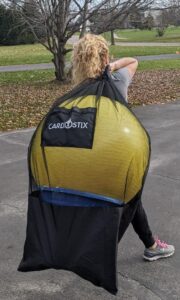 cardiostix bucket ball hauler for cardio-drumming | drumsticks, premium mesh, fitness, aerobic class, caddy, pound, exercises & workouts (listing is for the 1 mesh bag only)