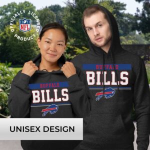 Team Fan Apparel NFL Adult Gameday Charcoal Hooded Sweatshirt - Cotton & Polyester - Stay Warm & Represent Your Team in Style (Buffalo Bills - Charcoal, Adult X-Large)