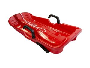 avalanche brands | downhill kids snow sled with brakes | red | safe for all ages