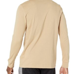 adidas Men's Embroidery Graphic Long Sleeve Tee, Beige Tone, Medium