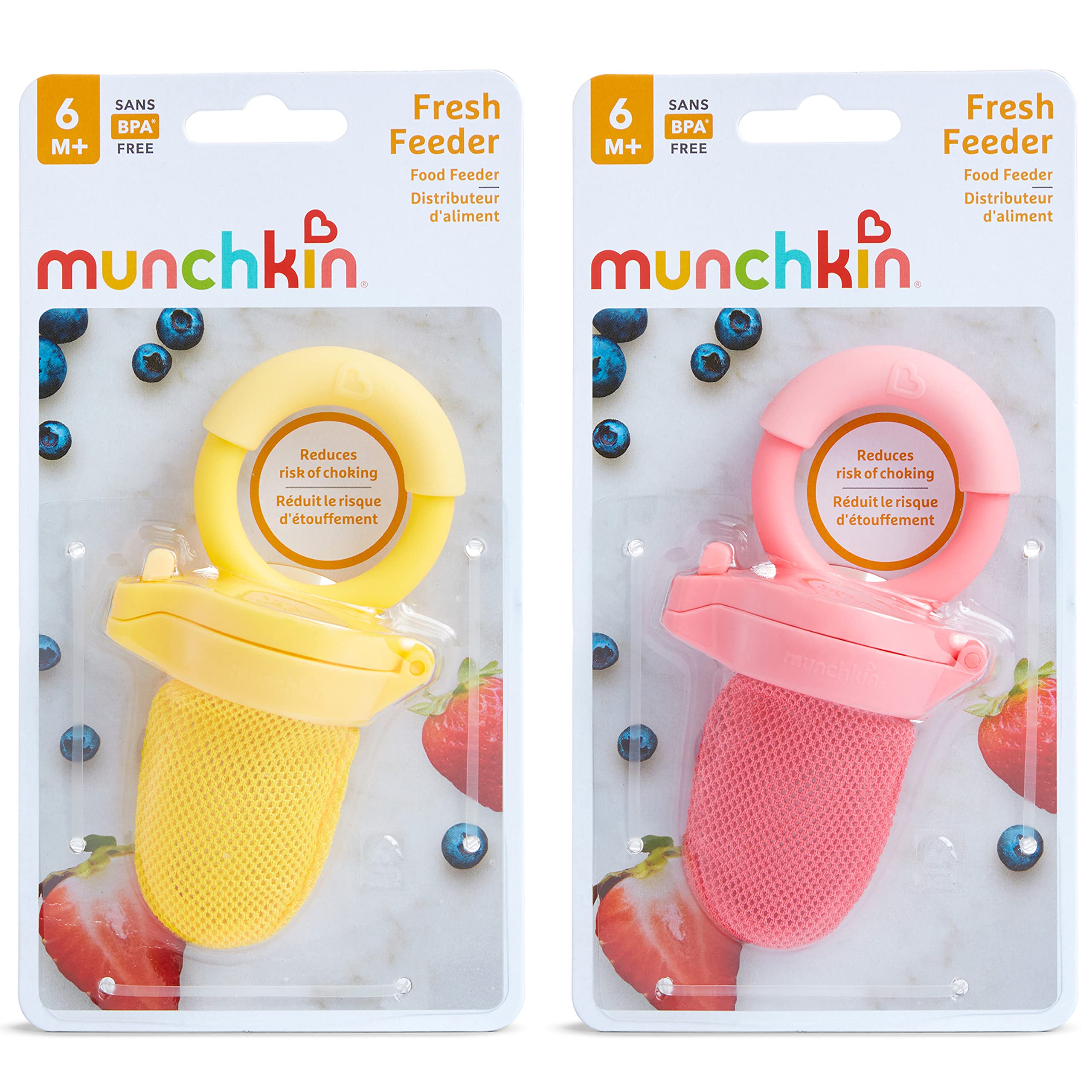 Munchkin® Fresh Food Feeder, 2 Count (Pack of 1) ,Coral/Yellow