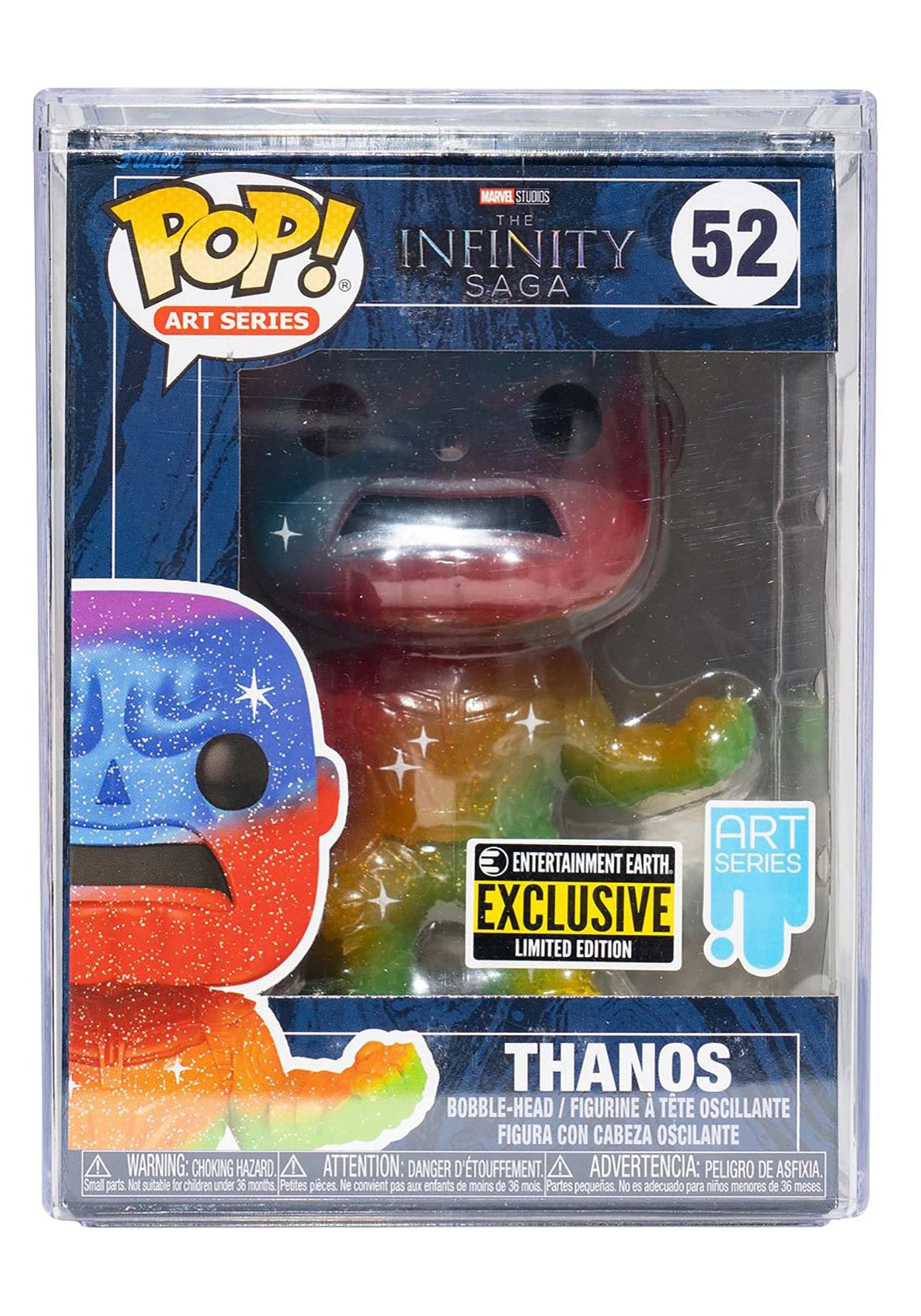 Funko Marvel Infinity Saga Thanos Art Series Pop! Vinyl Figure with Premium Pop! Protector Entertainment Earth Exclusive