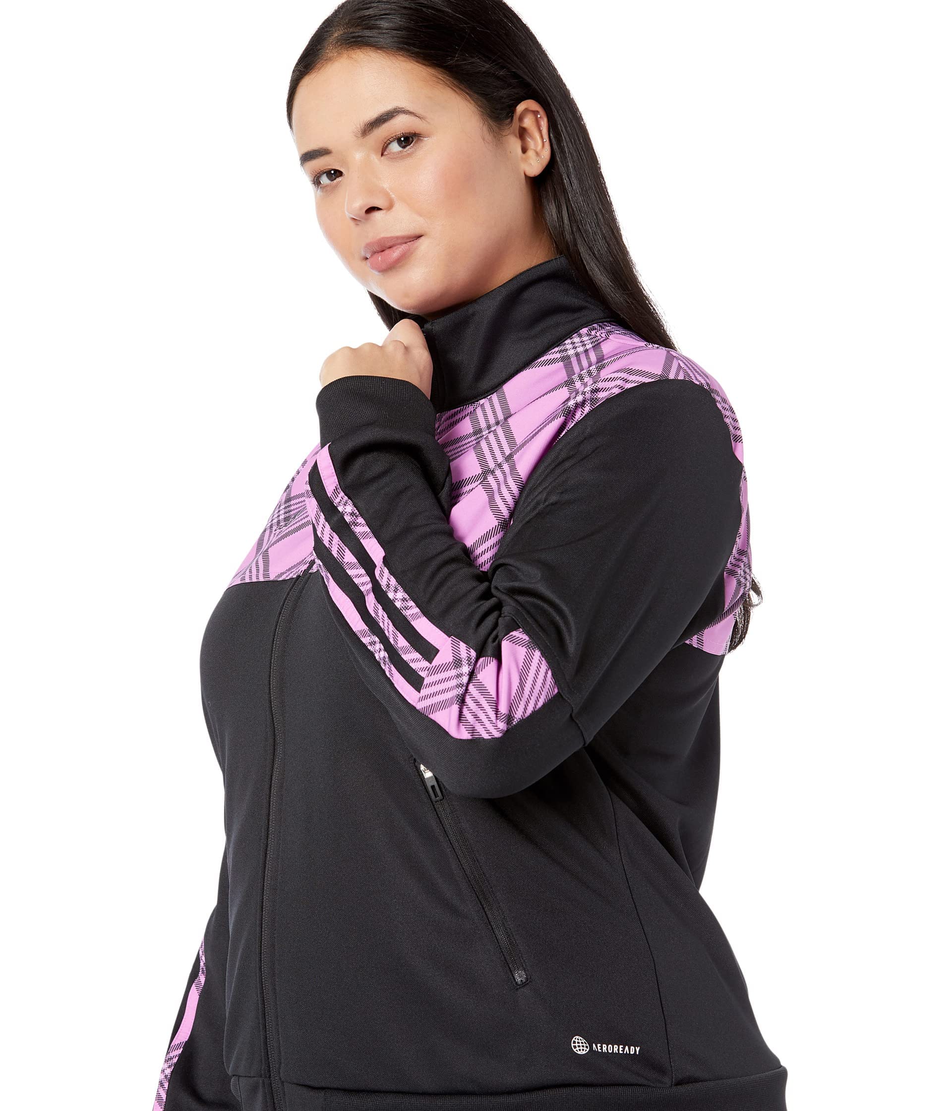 adidas Women's Tiro Track Jacket, Black/Pulse Lilac, Small