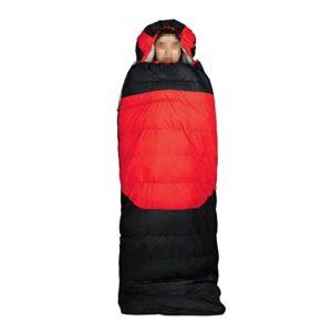 0 Degree Sleeping Bag for Adults Lightweight Waterproof Warm Down Feather Sleeping Bag for Cold All Seasons Hiking ,Backpacking or Camping (Red,Down content 1800g)