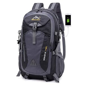 backpack men's usb charging travel bag outdoor large-capacity sports backpack men's and women's waterproof mountaineering bag (black)