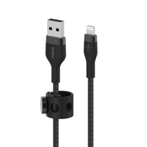 Belkin BoostCharge Pro Flex Braided USB Type A to Lightning Cable (1M/3.3FT), MFi Certified Charging Cable for iPhone 14, 13, 12, 11, Pro, Max, Mini, SE, iPad - Black