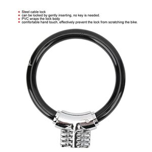 Steel Cable Lock, Bike Equipment Zinc Alloy and PVC Anti‑Theft with 2 Keys for Mountain Bike for Road Bike