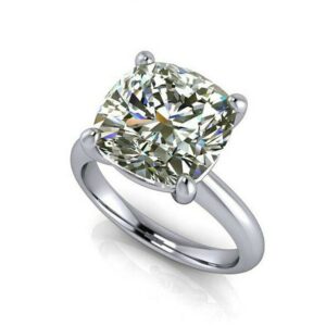 ringjewel cushion cut near white moissanite diamond solitaire silver ring (9