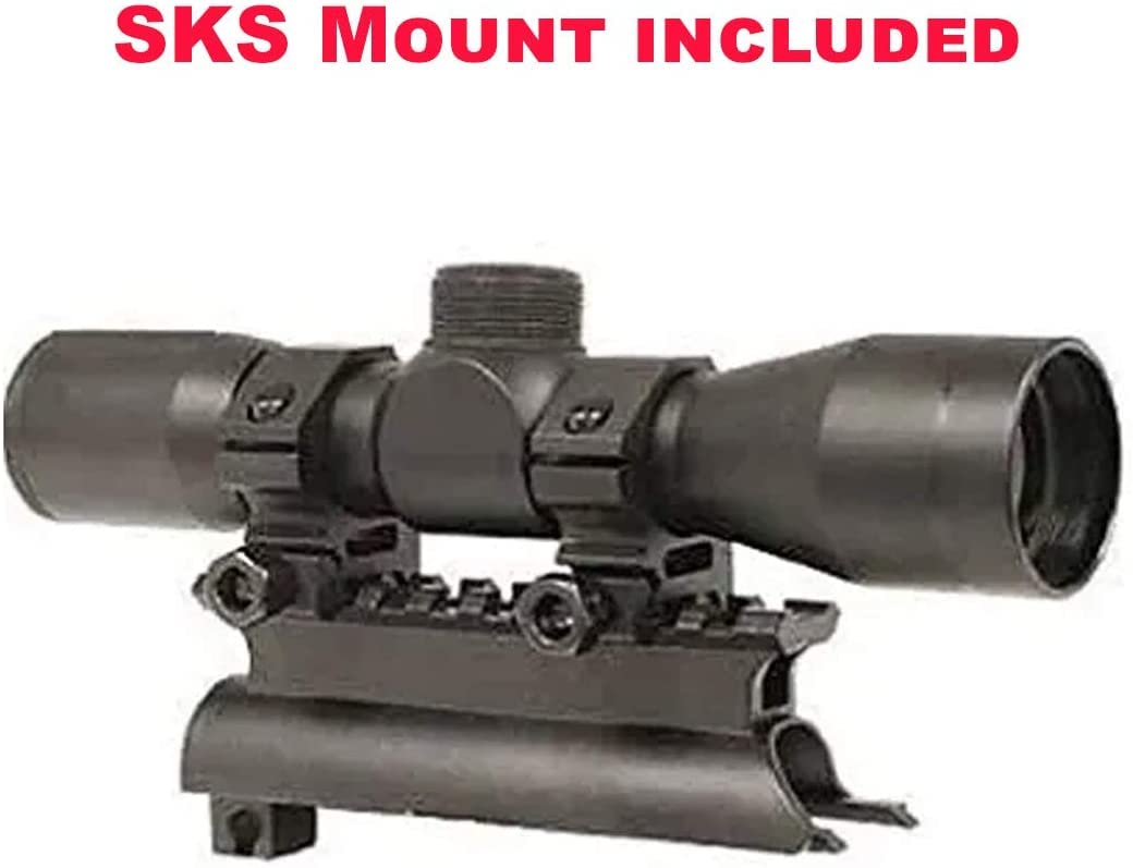 GOTICAL 4X32 Compact .223 .308 7.62x39 mm Tactical Scope Mil Dot with Ring Compact Riflescopes Hunting scopes (Scope Package 2)