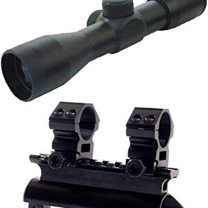 GOTICAL 4X32 Compact .223 .308 7.62x39 mm Tactical Scope Mil Dot with Ring Compact Riflescopes Hunting scopes (Scope Package 2)