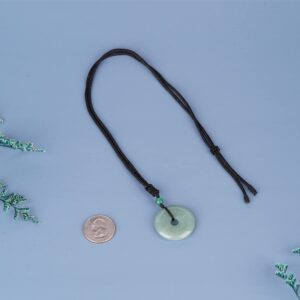 TIKCAUZ Donut Pendant Necklace Crystals and Healing Stones Reiki Coins Aventurine Pendant Necklace Natural Gemstone Jewelry Adjustable Crystal Necklace Gifts for Women Men