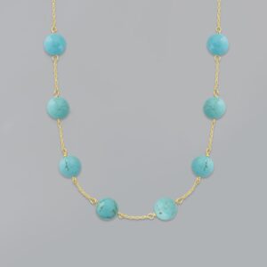 Ross-Simons 8mm Gemstone Bead Station Necklace in 14kt Yellow Gold