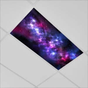 lanqiao fluorescent light covers for classroom kitchen office decorations-nebula galaxy-eliminate harsh glare and headaches-easy to install ceiling light covers-2'x4'