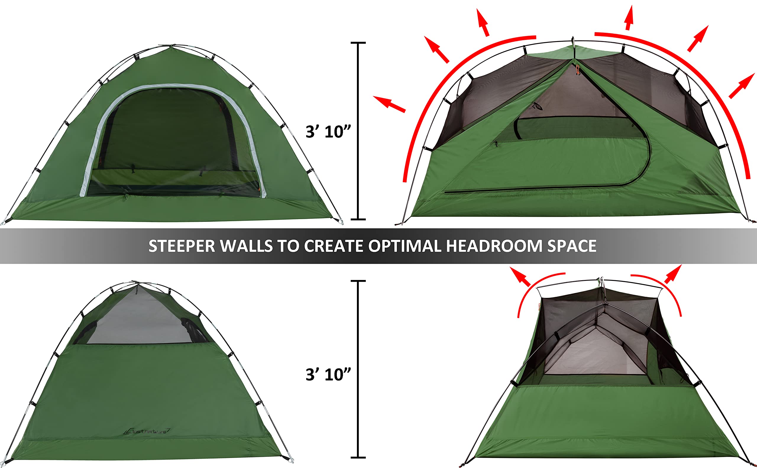 Clostnature Taurus 2 Person Backpacking Tent - Lightweight Two Person Tent for Backpacking, Easy Set Up Waterproof Camping Tent for Adults, Kids, Scouts, Large Size Outdoor, Hiking Gear