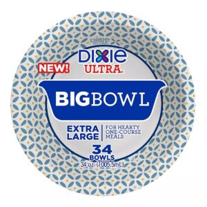 geogia pacific big bowl, 34 oz printed disposable paper bowl, 34 count