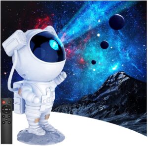 forlucix jiejie-jj starry night light projector astronaut led projection lamp with remote control, adjustable head angle,gift for kids adults home party ceiling decor christmas gift