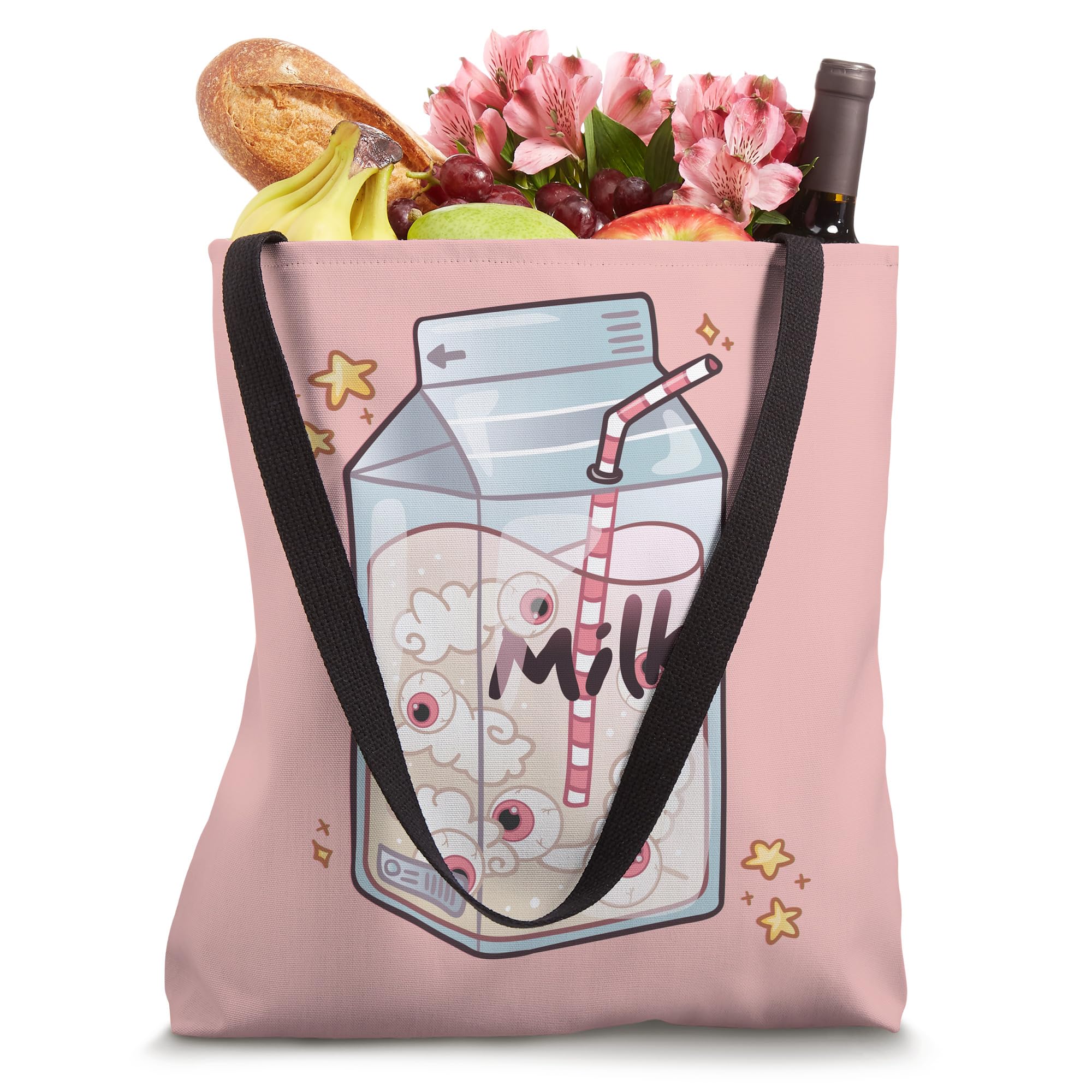 Weirdcore Aesthetic Eyes Japanese Milk Carton Eyeballs Tote Bag