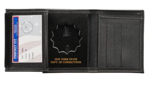 perfect fit shield wallets new york state corrections hidden badge wallet black (cutout pf27)