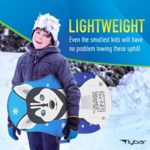 Flybar Kids 36" Husky Dog Foam Toboggan Snow Sled with Slick Bottom & PE Core Build for Boys and Girls Ages 6+, Holds Up to 110 Lbs