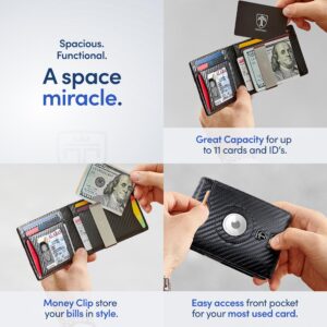 TRAVANDO AirTag* Wallet Mens Wallet with Money Clip Air Tag Wallet Card Holder RFID Blocking Bifold Gifts for Men