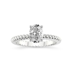 friendly diamonds 2 carat igi certified oval shape lab grown diamond ring | 14k or 18k in white, yellow or rose gold | sansa solitaire diamond engagement ring | fg-vs1-vs2 quality