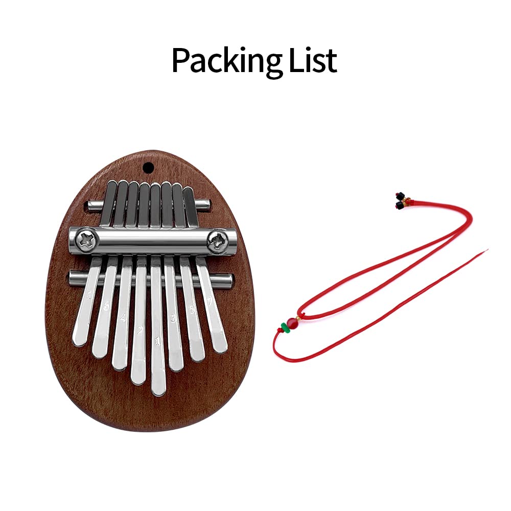 Kalimba Thumb Piano 8 Keys - Portable Mini Size Finger Piano Marimba Musical Instruments Solid Wood Mibra Gift for Kids and Piano Beginners Professional (Mini Size)