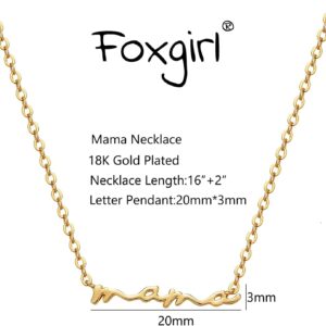 Foxgirl Mama Gold Necklace 18k Gold Plated Dainty Mother Necklace Initial Letter Pendant Mama Necklaces Choker Personality Jewelry New Mom Gifts