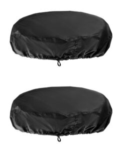 qwork drum cover for 55 gallon industrial barrel, 2 pack high density nylon oxford fabric covers with excellent waterproof performance and stretchable adjustable drawstring