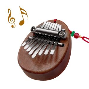 kalimba thumb piano 8 keys - portable mini size finger piano marimba musical instruments solid wood mibra gift for kids and piano beginners professional (mini size)