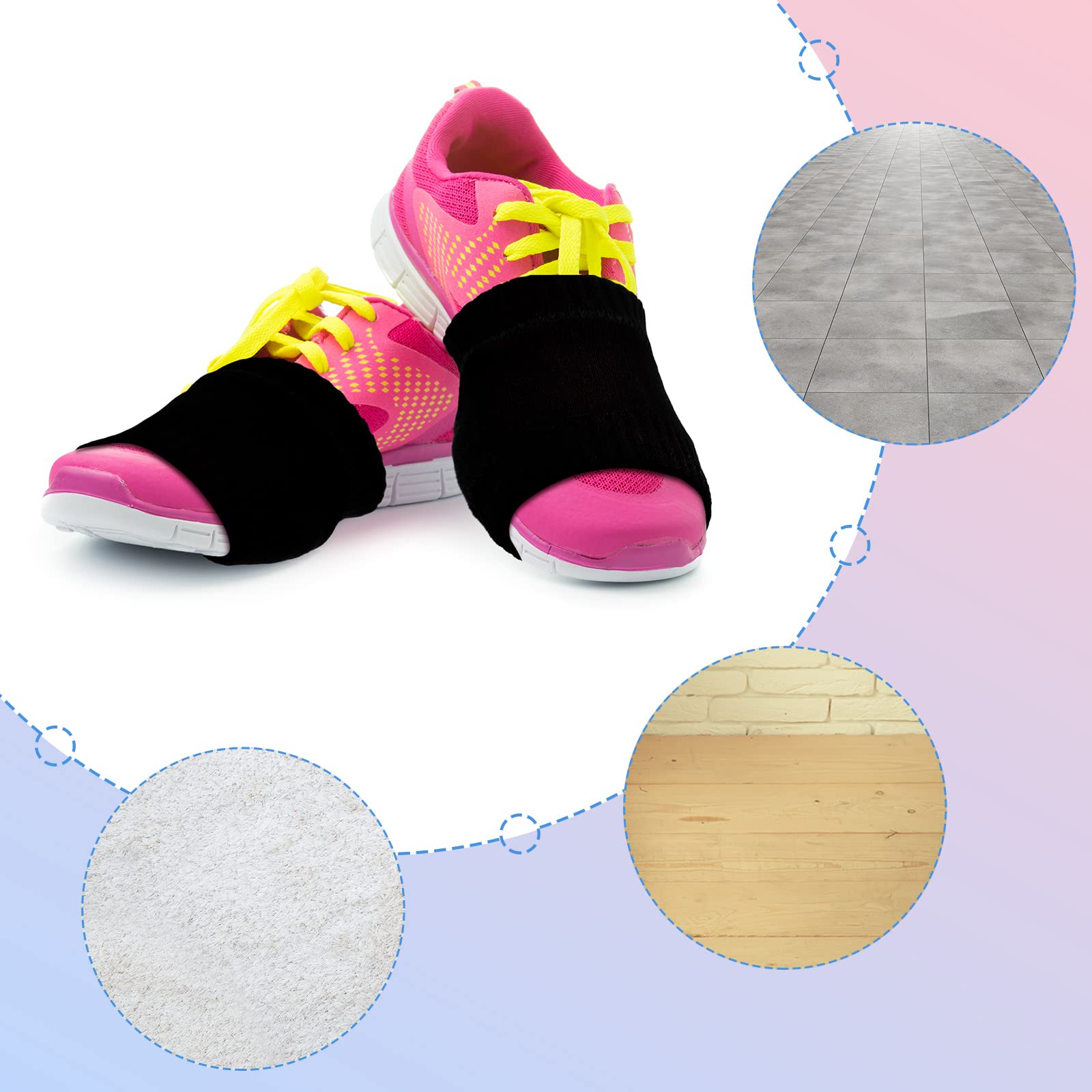 6 Pairs Dance Shoe Socks on Smooth Floors Over Sneakers Shoe Cover Dancing Shoe Sliders Ballet Dancers Turning Socks