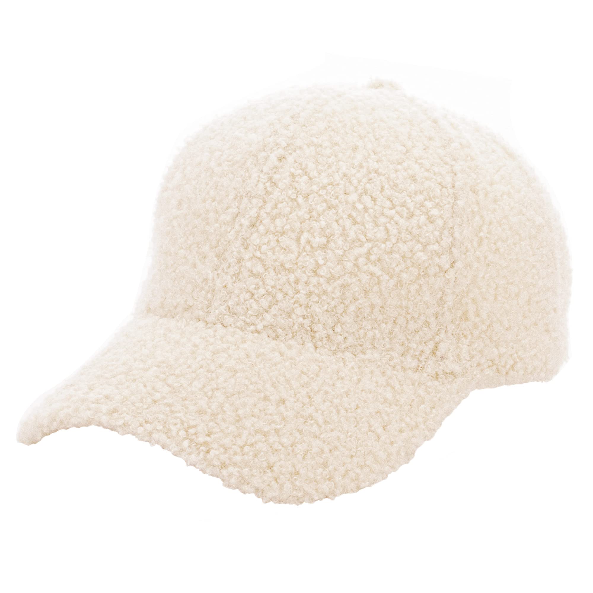 Mealah Winter-Warm Baseball-Hat for Womens Faux-Lamb-Wool Adjustable Baseball Cap Beige