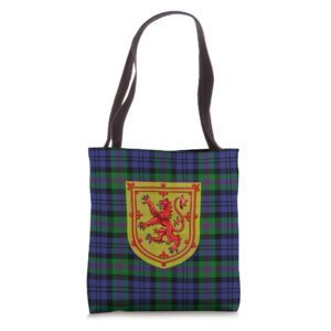 baird tartan scottish plaid lion rampant tote bag