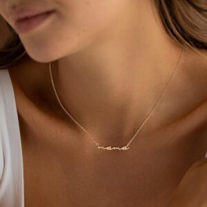 Foxgirl Mama Gold Necklace 18k Gold Plated Dainty Mother Necklace Initial Letter Pendant Mama Necklaces Choker Personality Jewelry New Mom Gifts